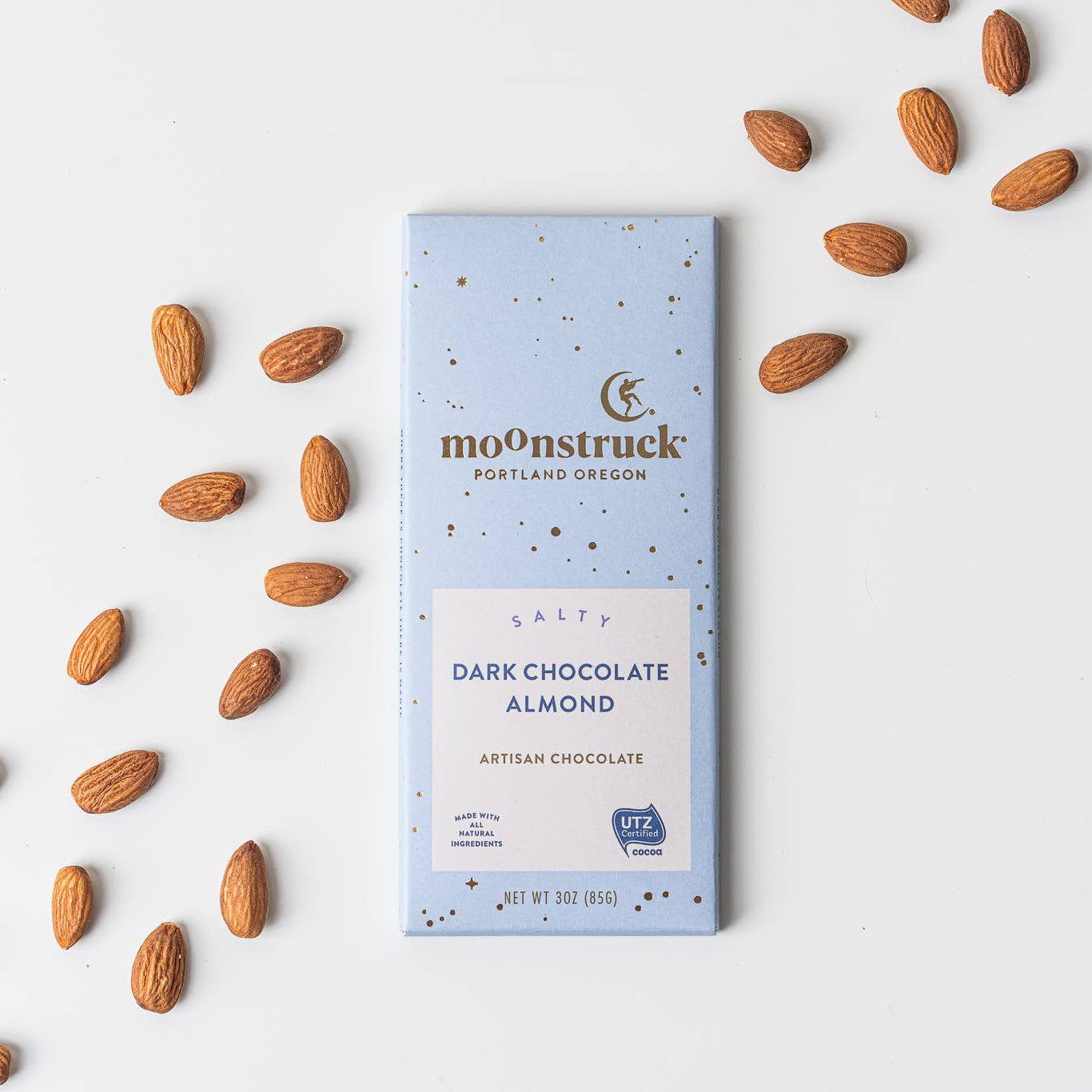 Dark Chocolate Sea Salt Almond Bar | Moonstruck Chocolate Co. – Blooms ...